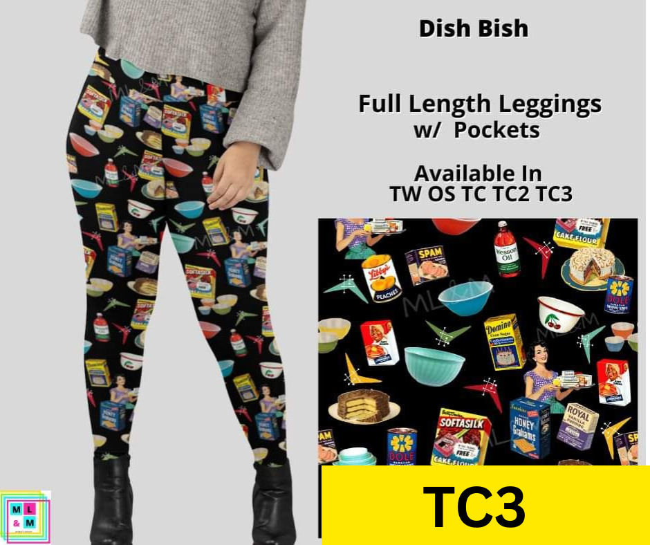 Dish Bish Full Length Leggings w/ Pockets by ML&M – Missy's Leggings & More